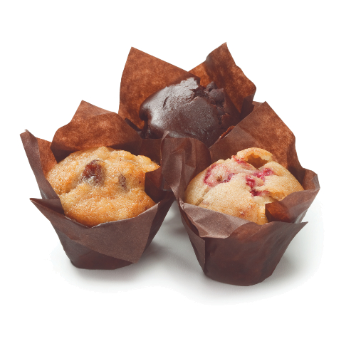 *MUFFIN MINI MIXED 60x25g choc orange blue/b PURE BLISS - Royal Foods ...